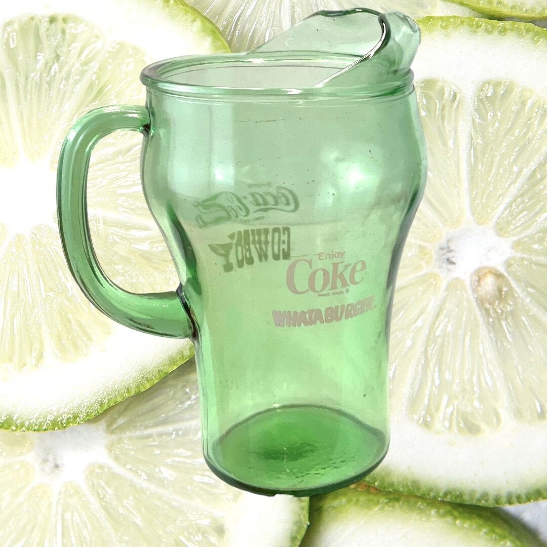 Coca Cola Cowboy Whataburger Promo Clear Green Pitcher 64 Oz - Etsy