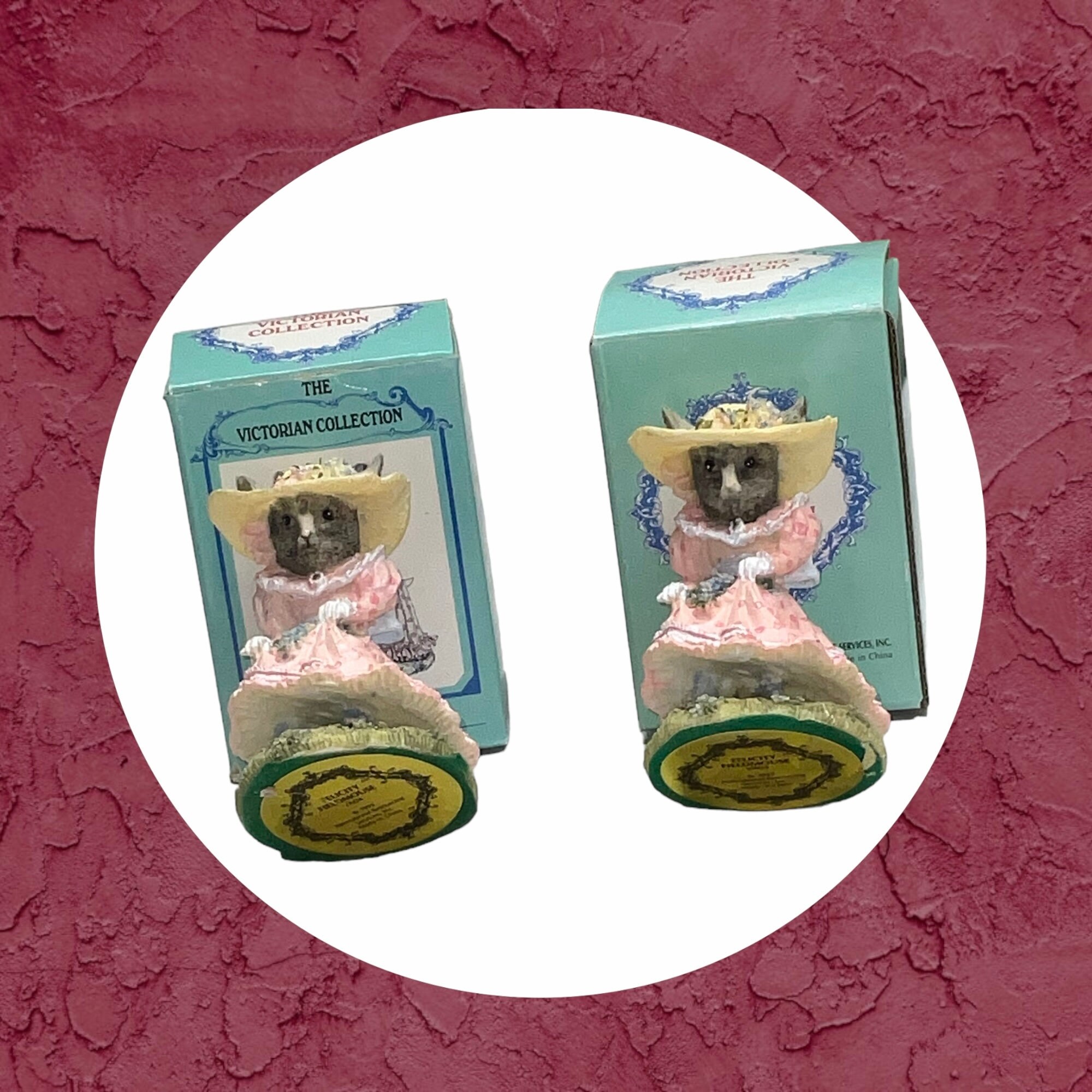 2 Vintage 1993 the Victorian Collection Felicity Field Mouse Figurines ...