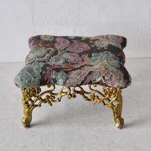 Vintage Victorian Style Cast Metal Foot Stool Painted Brass Finish ...