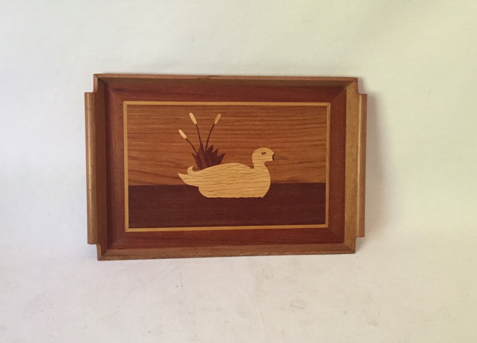 Vintage Wood Inlay Goose Waterfowl Serving Tray - Etsy