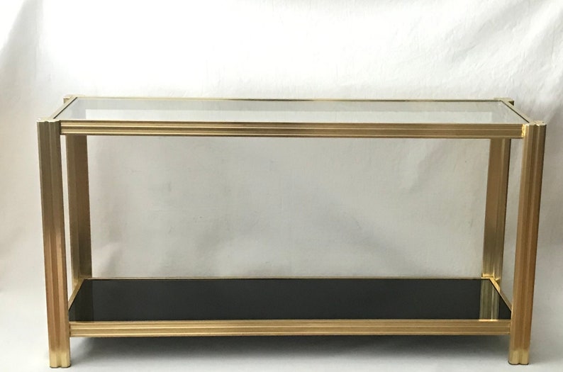 Vintage Mid Century Modern Gold Brass Finish 2-tier Console | Etsy