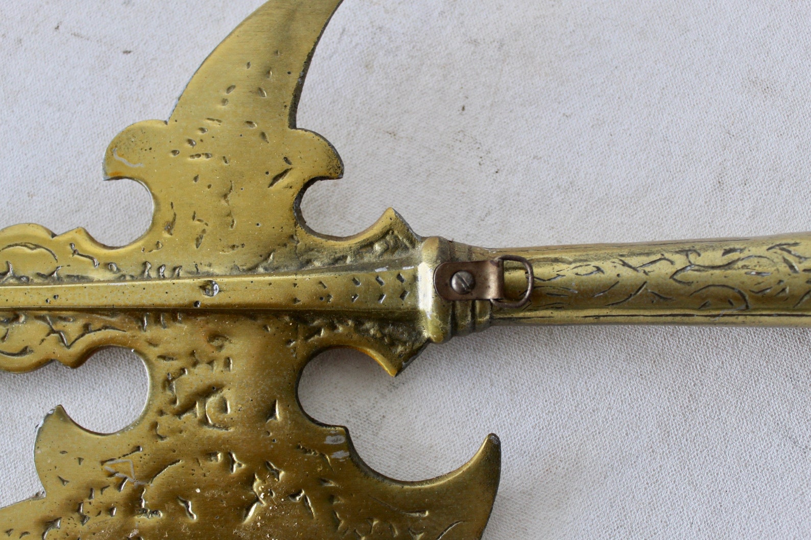 Vintage Ornate Brass Finish Decorative Gothic Halberd Spear Axe Hook ...