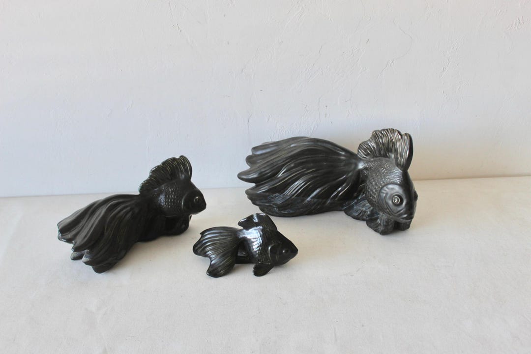 Ceramic Sculptural Glazed Koi Goldfish Decorations Vintage-set of 3 - Etsy