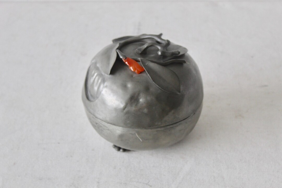 Vintage 19th Century Chinoiserie Pewter Natural Tone Sphere Trinket ...