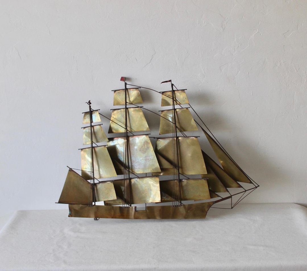 1974 Syd Godfrey Brass Chas W. Morgan Ship Wall Sculpture Vintage - Etsy
