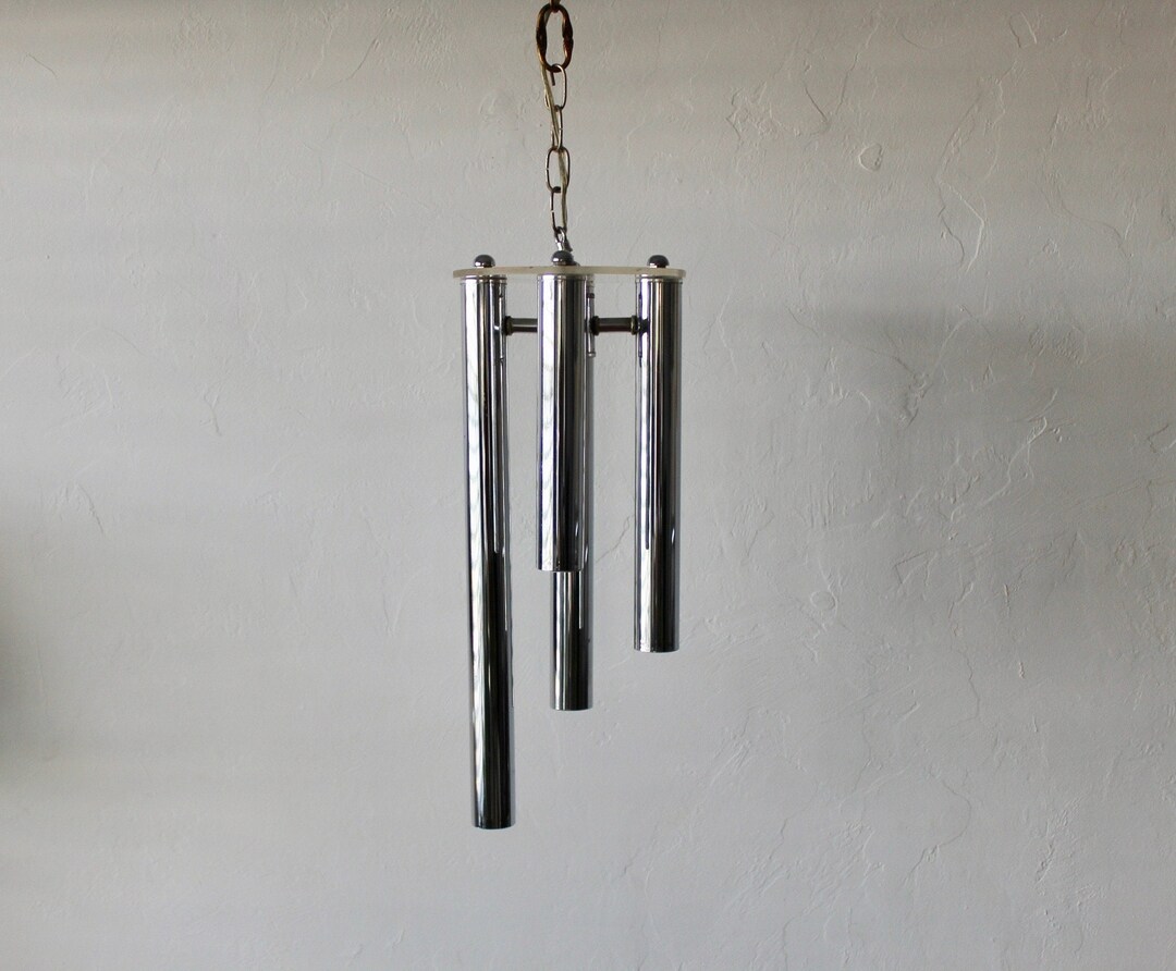 Sciolari Acrylic Chrome Tubes Light Fixture Pendent - Etsy