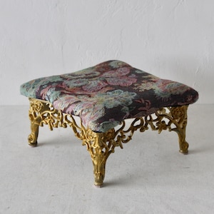 Vintage Victorian Style Cast Metal Foot Stool Painted Brass Finish ...