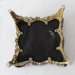 Vintage Victorian Style Cast Metal Foot Stool Painted Brass Finish ...