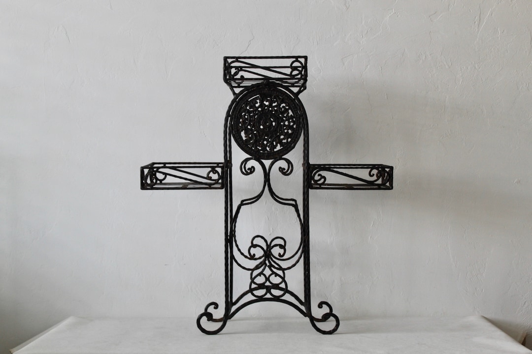Vintage Ornate Foldable Wrought Iron Plant Stand - Etsy