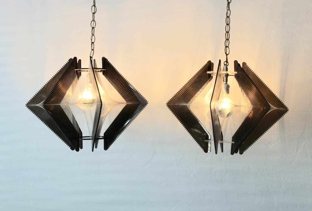 Paul Secon for Sampex Style Lucite and Nylon Pendent Lamps-a Pair - Etsy