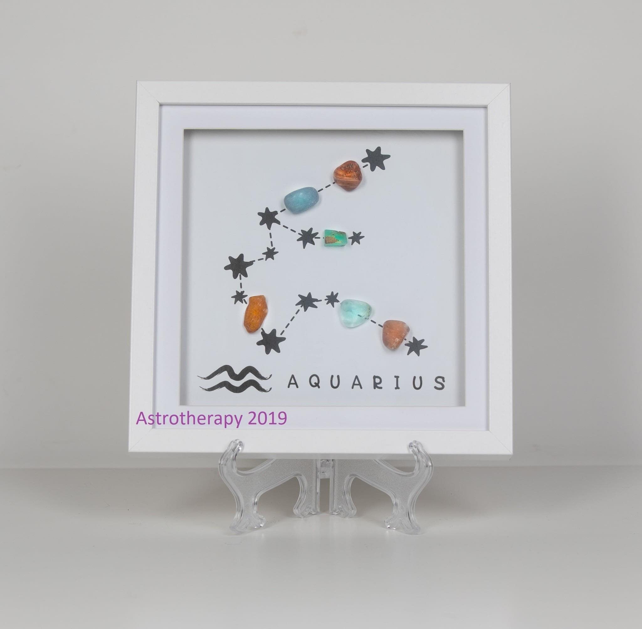 Aquarius Aquarius Zodiac Frame Crystal Astro Frame Zodiac - Etsy