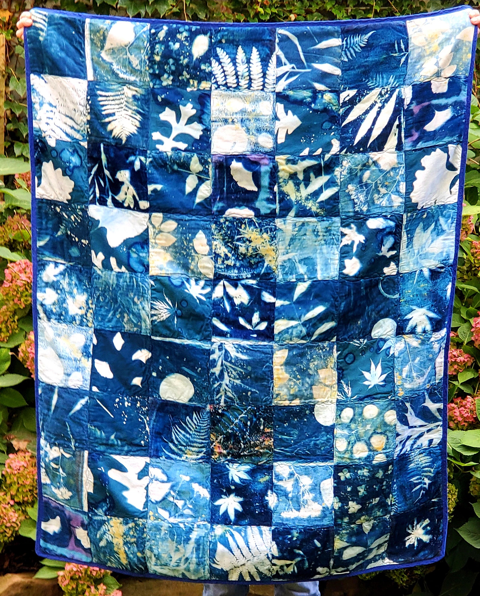 Cyanotype Garden Quilt - Etsy