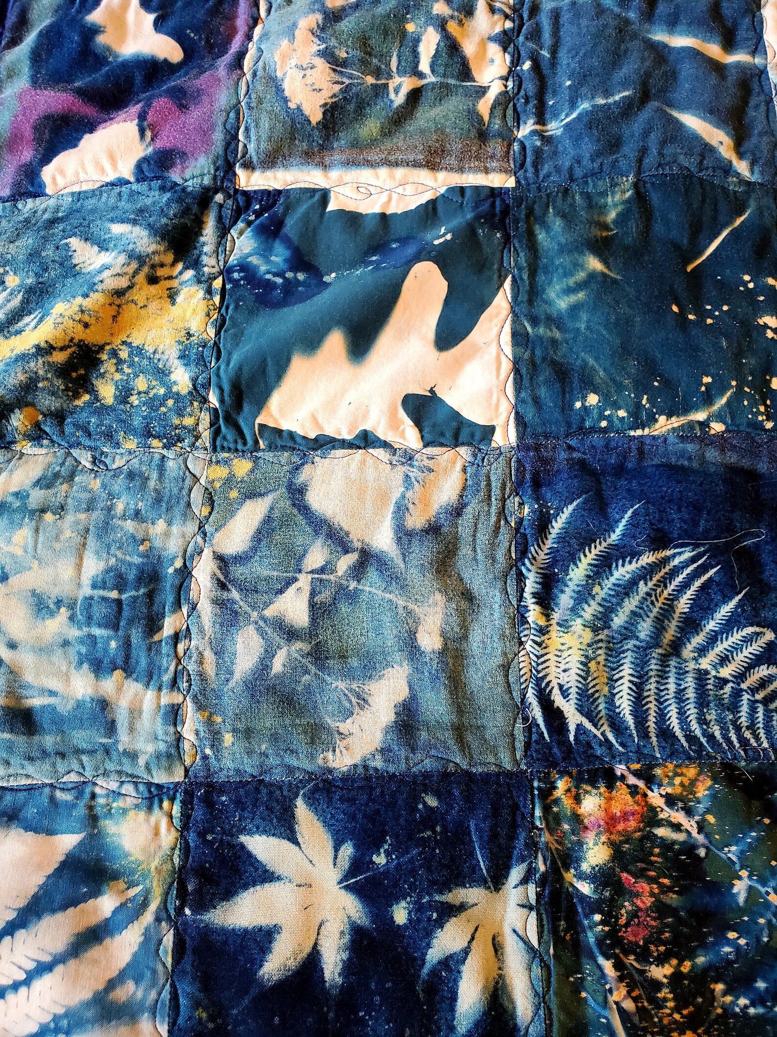 Cyanotype Garden Quilt - Etsy