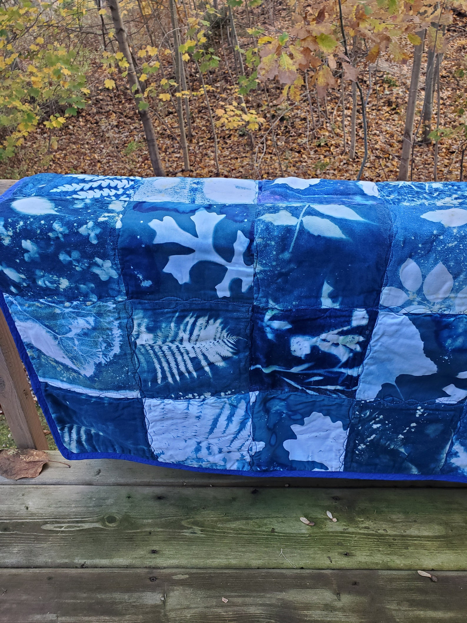 Cyanotype Garden Quilt - Etsy