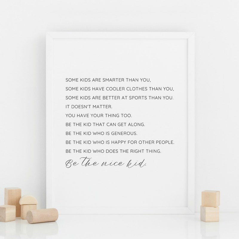 Be the Nice Kid - Etsy