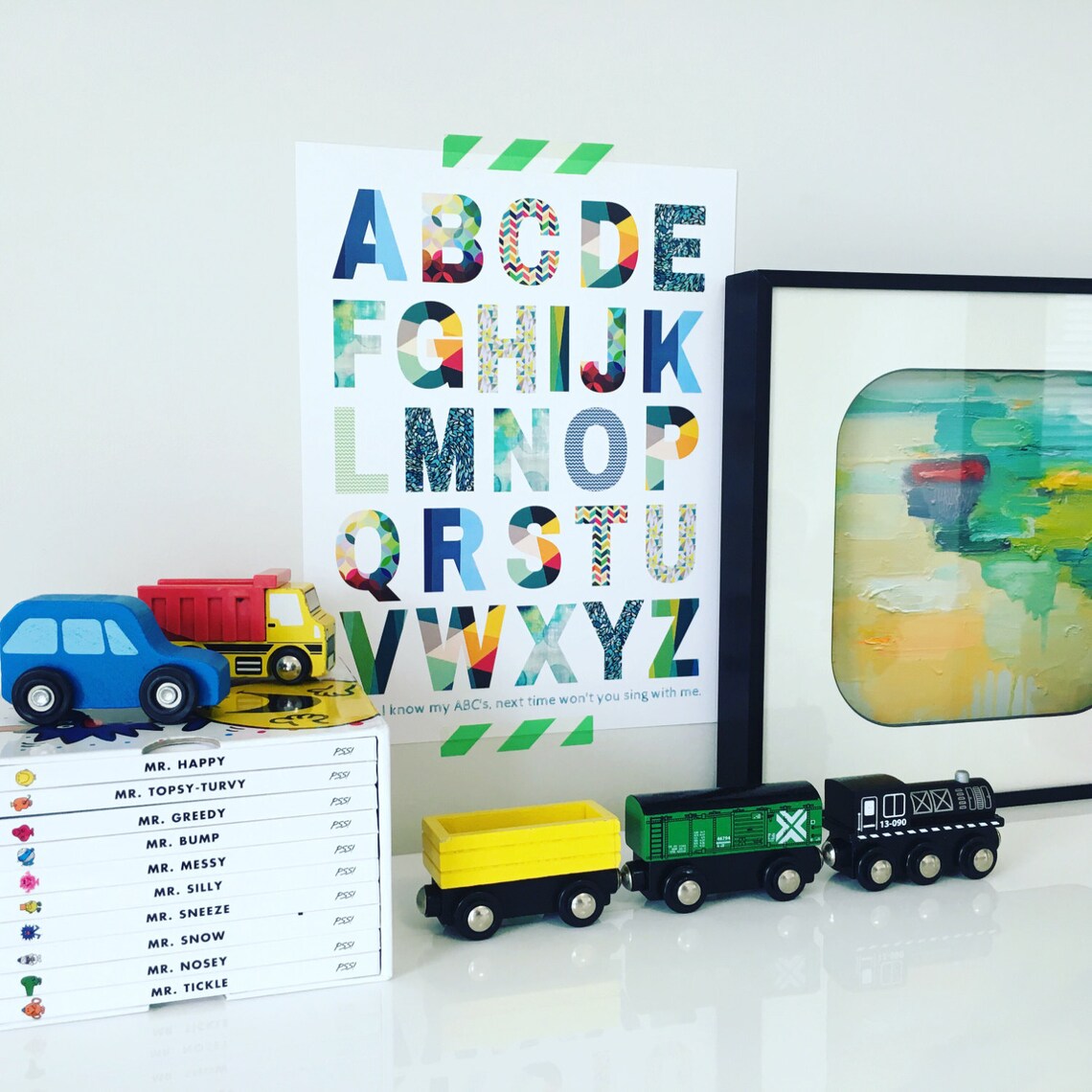 Alphabet Print Alphabet Printable Boys Nursery Modern - Etsy