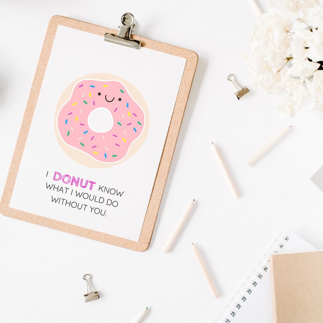 Pink Donut Print, Nursery Decor, Playroom Print, Happy Donut, Donut Art ...