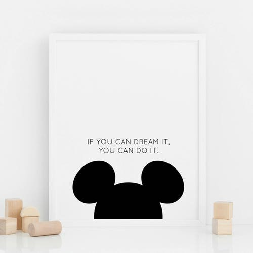 Mickey Mouse Poster Mickey Mouse Print Kids Room Wall Art - Etsy