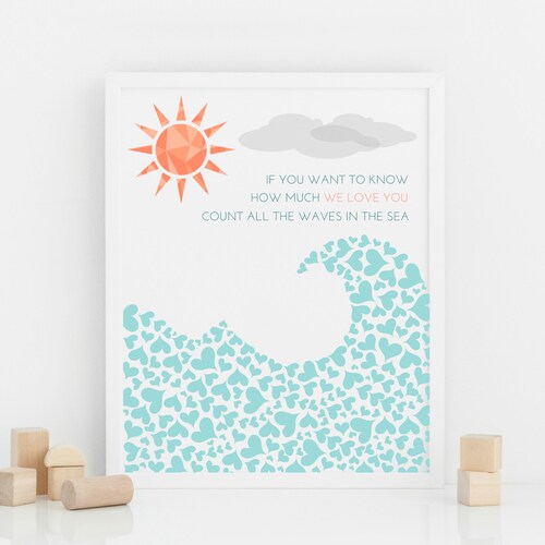 Count All the Waves in the Sea Prints Sailboat Nautical - Etsy
