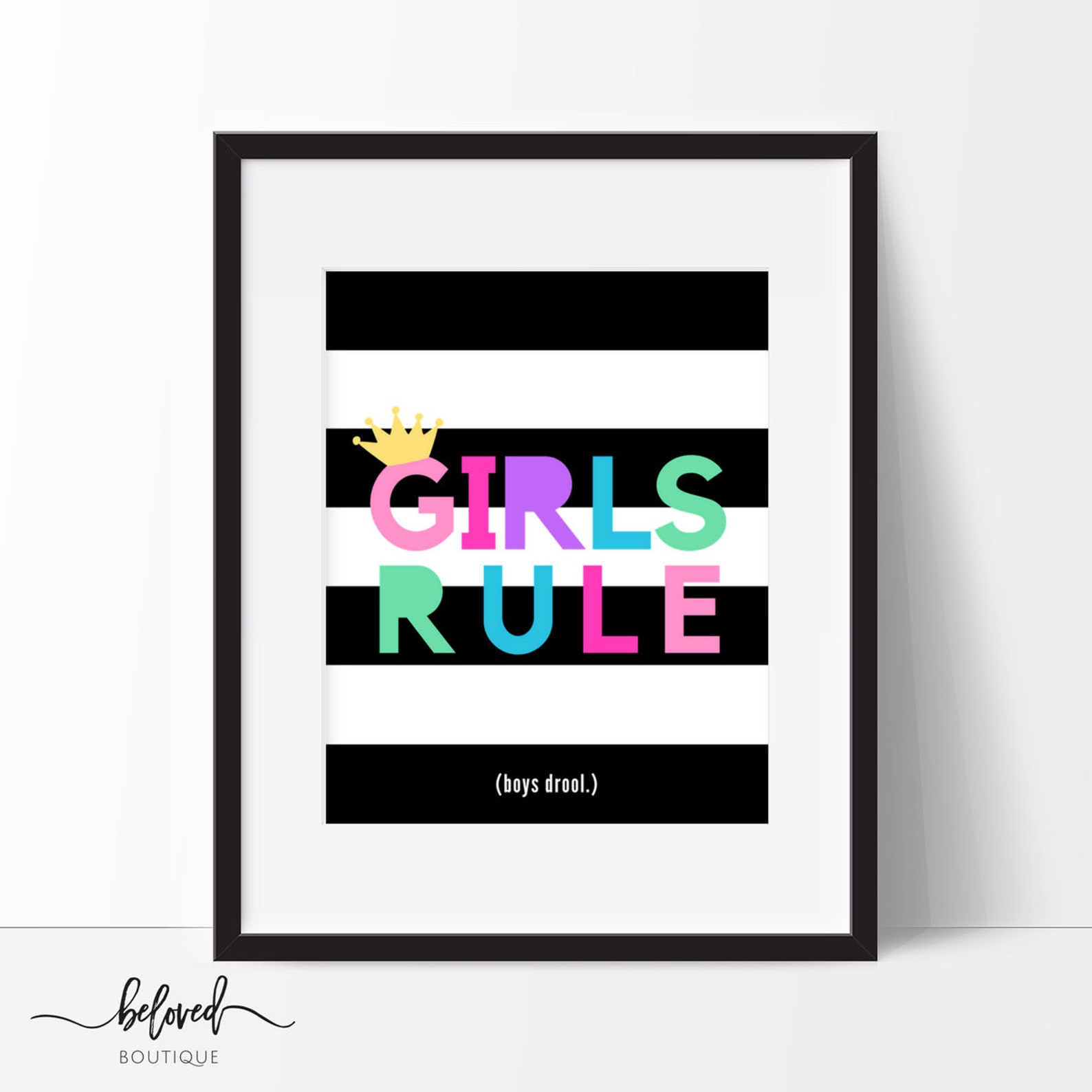 Girls Rule Modern Nursery Girls Rule Print Girls Room - Etsy
