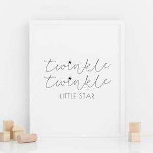 Twinkle Twinkle Little Star, Nursery Print, Nursery Decor, Twinkle ...