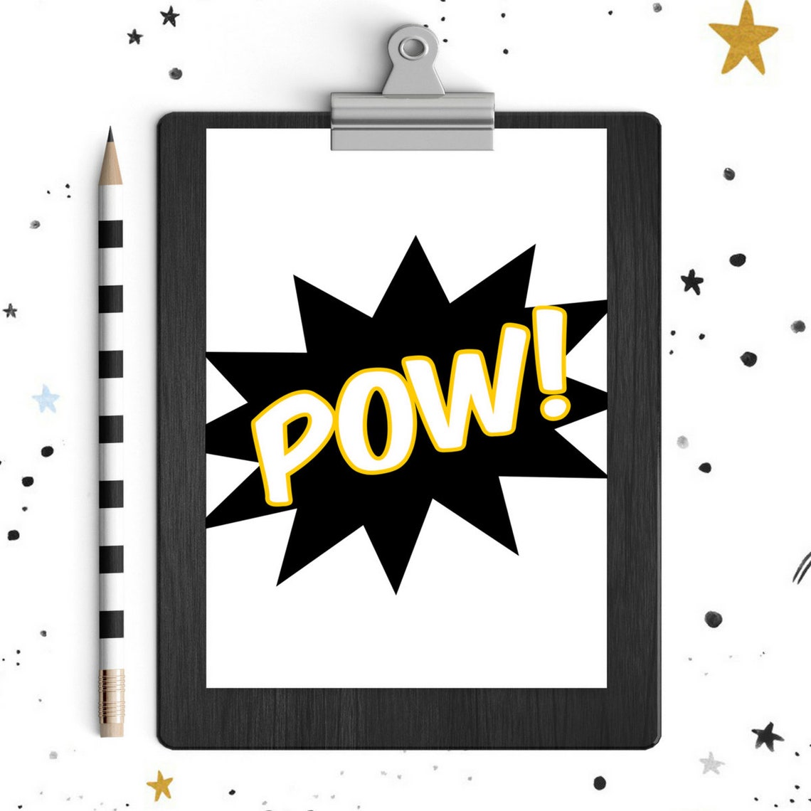 Pow Print Superhero Printable Superhero Inspired Print Zap | Etsy