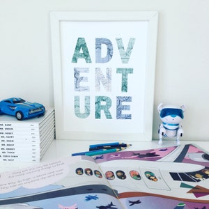 Map Adventure Print, Adventure Wall Print, Map Wall Art, Adventure ...