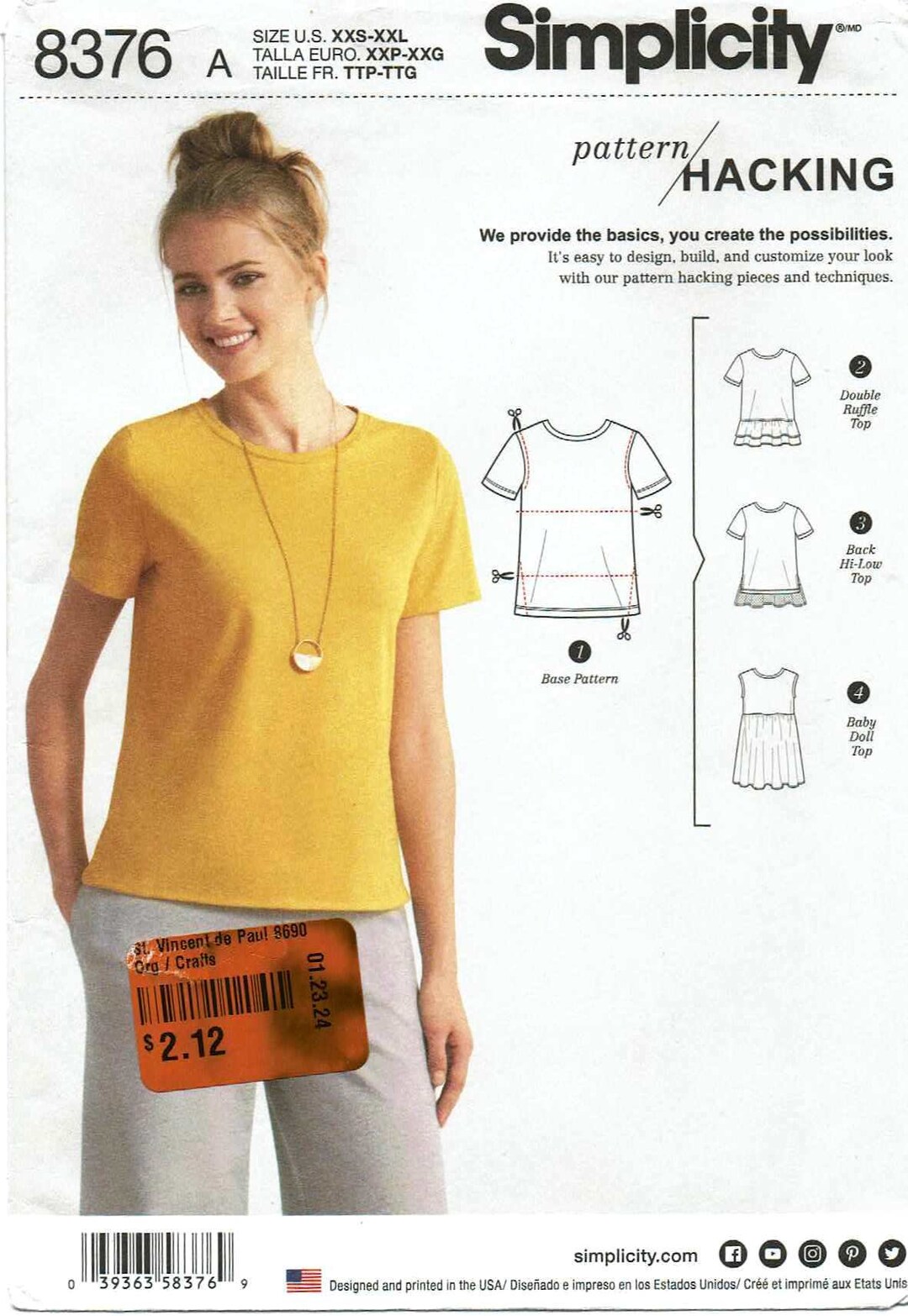 Simplicity Pattern 8376 Knit Top With Options for Design Hacking Misses ...