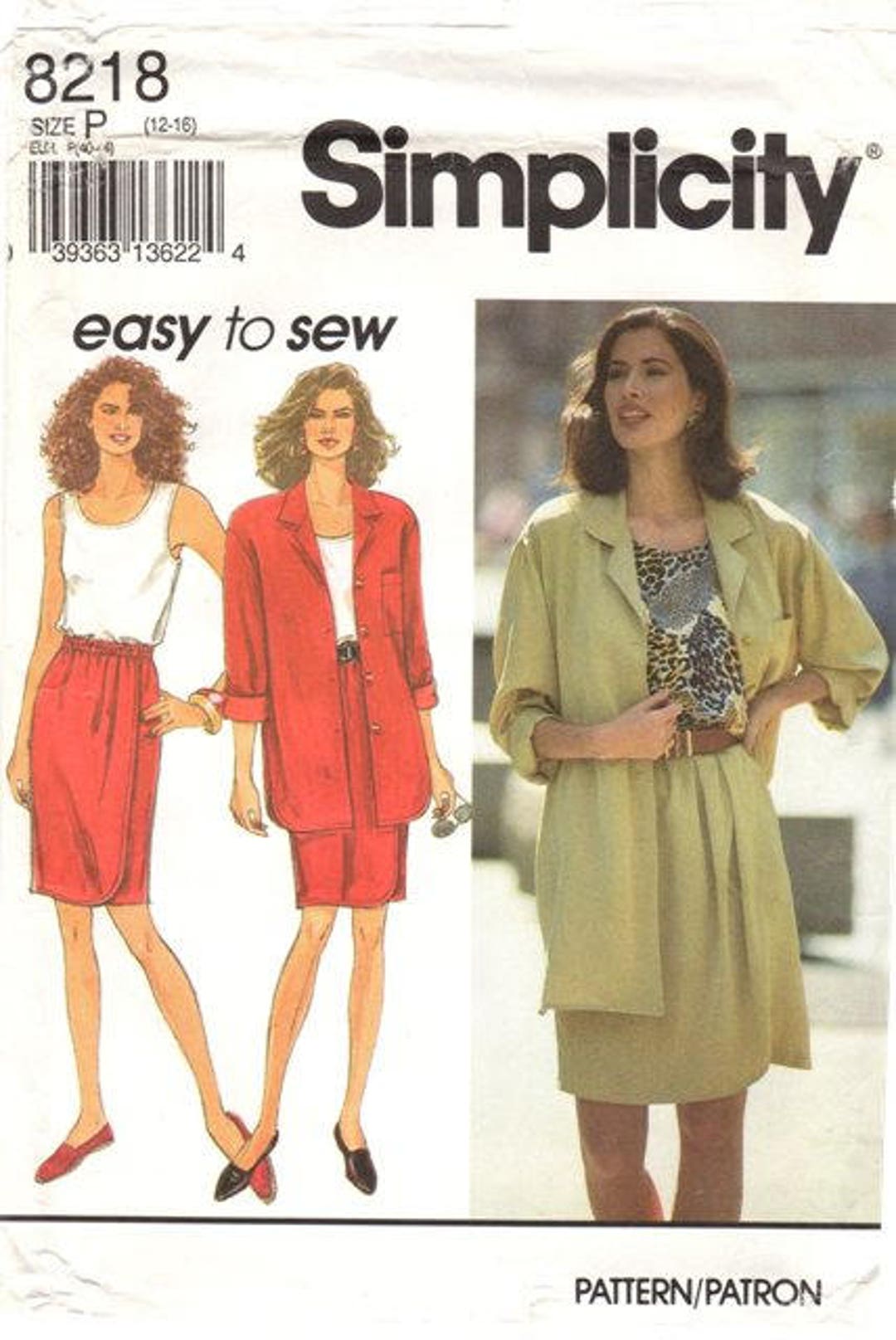 Simplicity Pattern 8218 Tank Top Mock Wrap Skirt and Shirt - Etsy