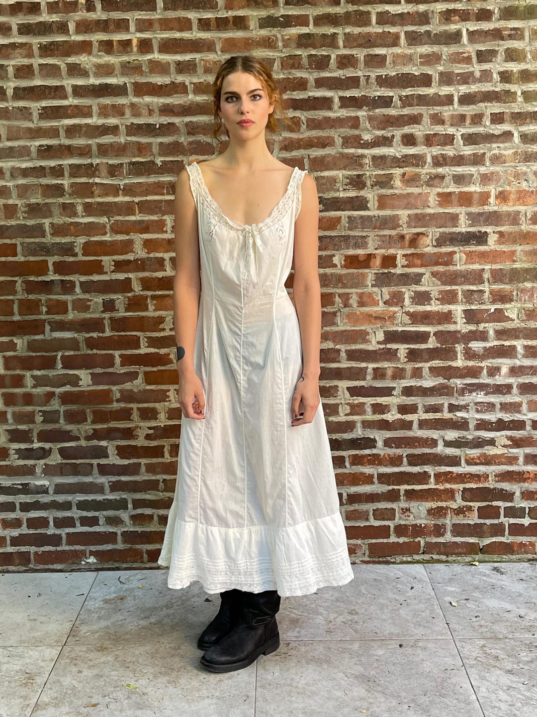 Edwardian Victorian Peasant White Lace Cotton Lawn Dress - Etsy