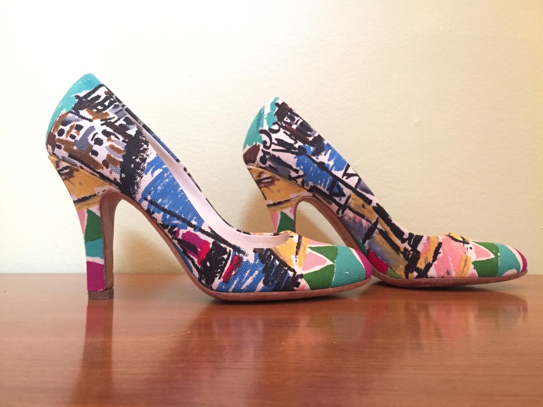 Prada Spring 2004 City Print Heels Pumps Shoes Iconic Size 36.5 - Etsy