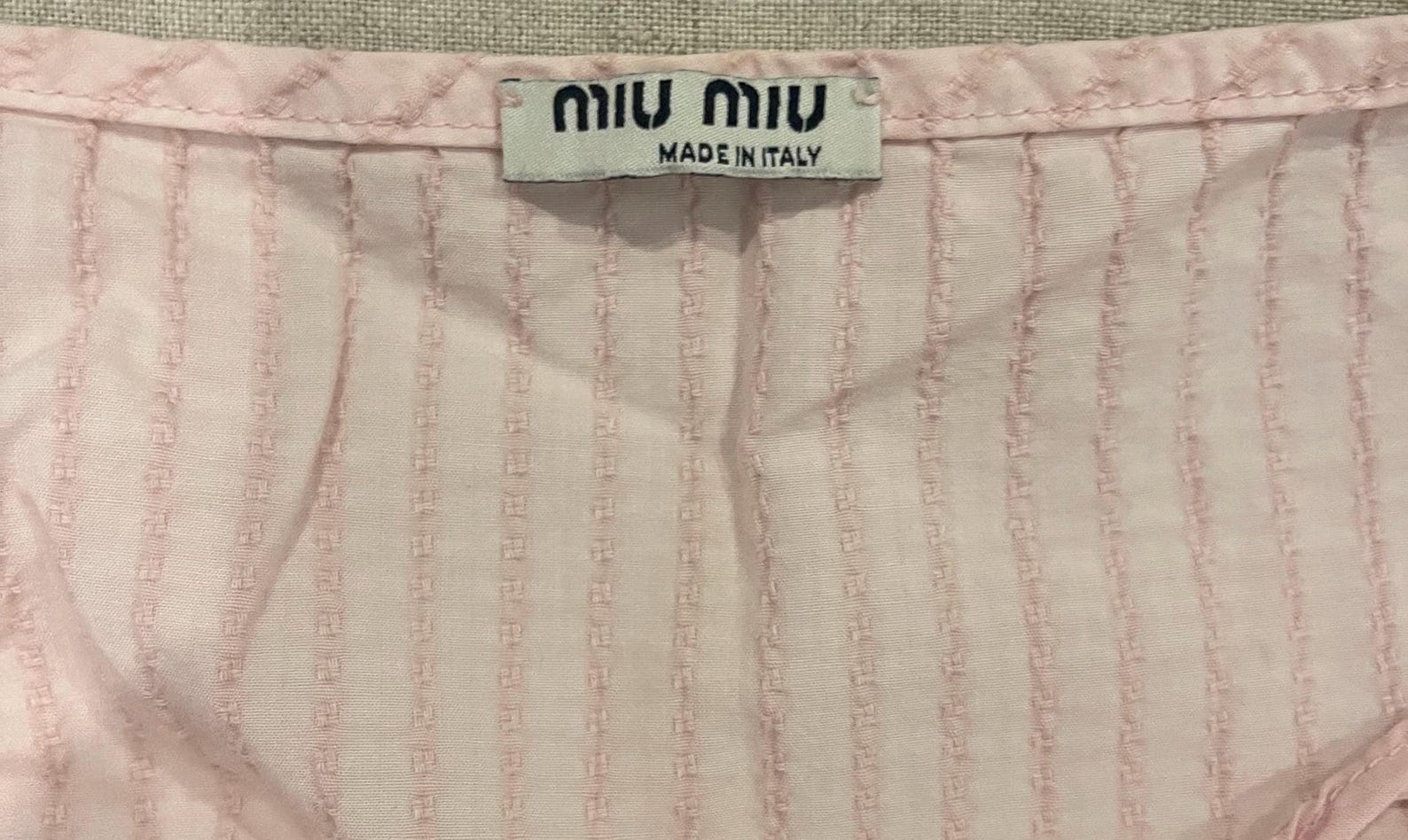 Miu Miu Spring 2002 Y2K Puff Sleeve Deep Sweetheart Neckline Pink Shirt ...
