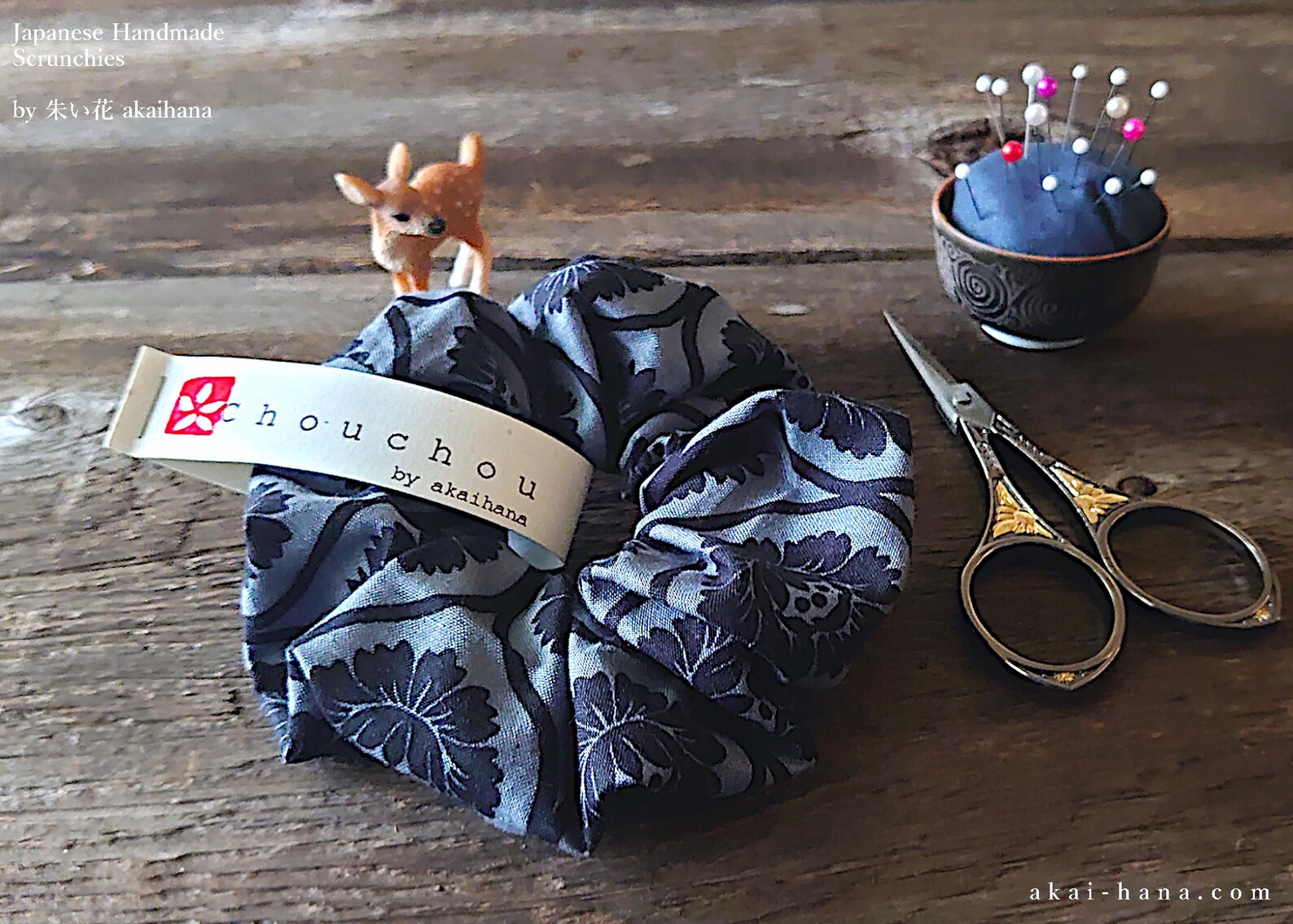 Cotton Print Fabric Chouchou/scrunchies, Gray Floral, 100% Cotton - Etsy