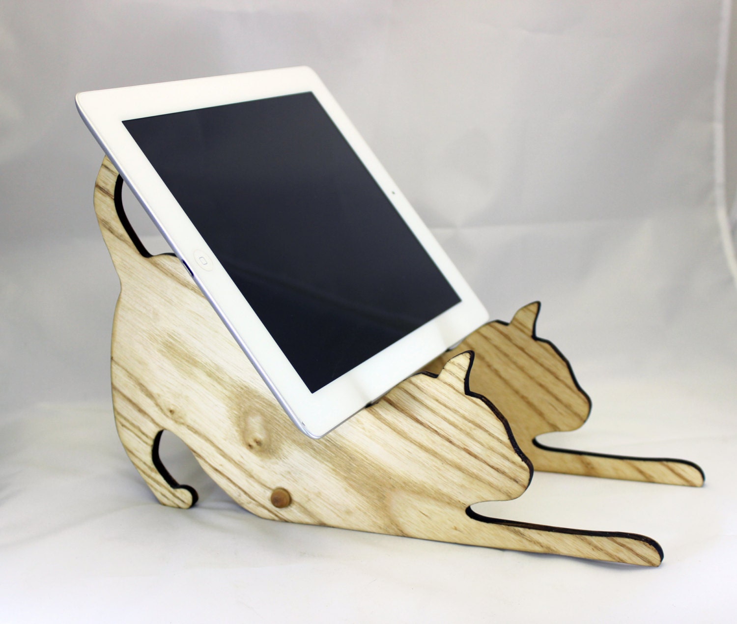 Yoga Cat Tablet Stand Reclaimed Urban Wood . Eco Urban | Etsy Canada