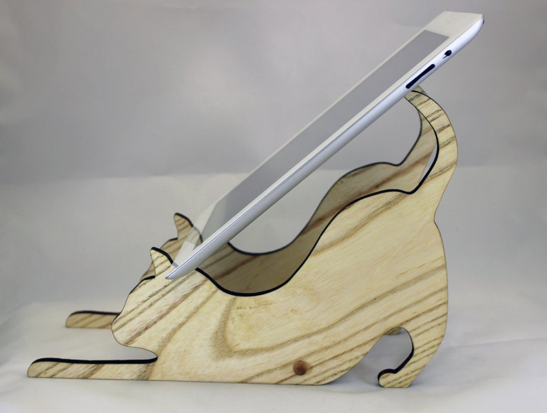 Yoga Cat Tablet Stand Reclaimed Urban Wood . Eco Urban | Etsy Canada