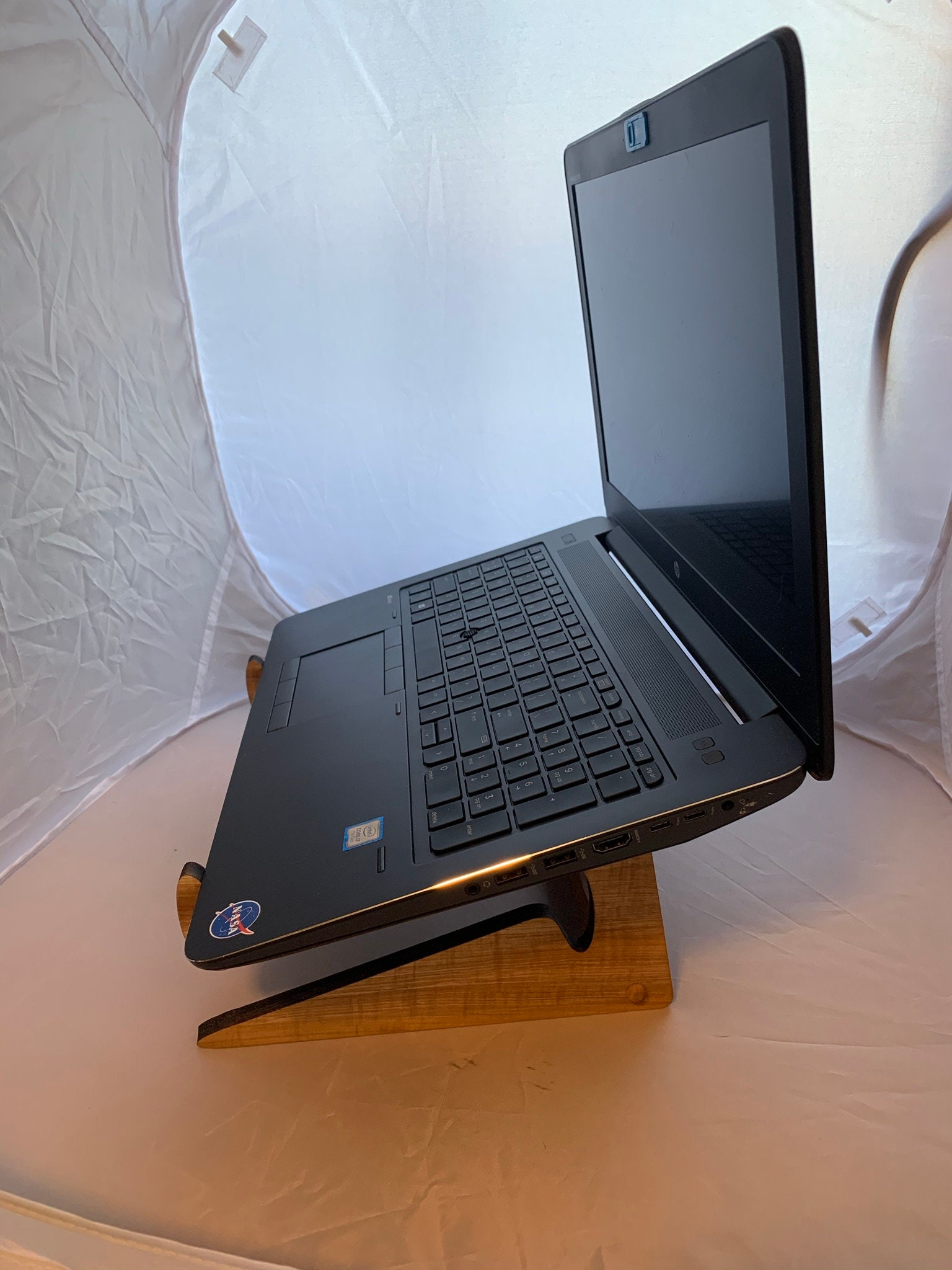 Ergonomic Laptop Stand Made From Reclaimed Urban Hardwood | Etsy