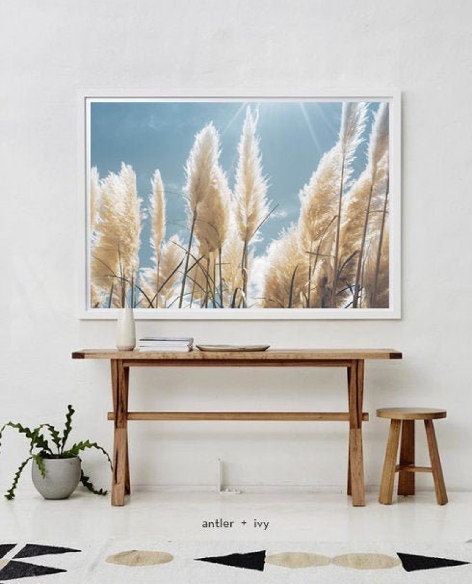 Pampas Grass Print, Large Neutral Boho Poster, Pampas Grass Photo ...