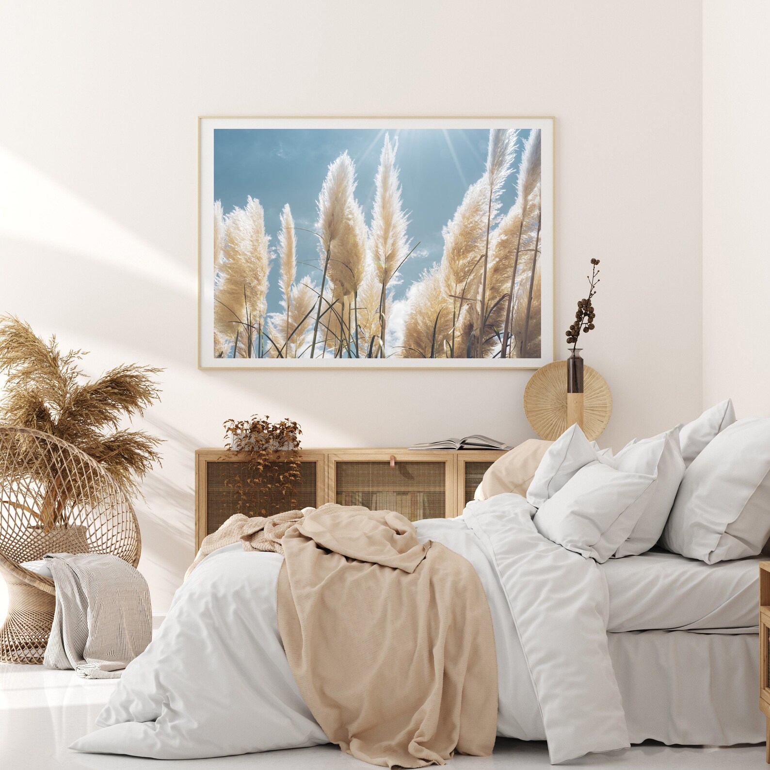 Pampas Grass Print Large Neutral Boho Poster Pampas Grass - Etsy