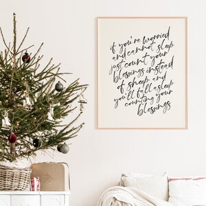 Count Your Blessings Poster, Christmas, Nursery Printable, Holiday Art ...