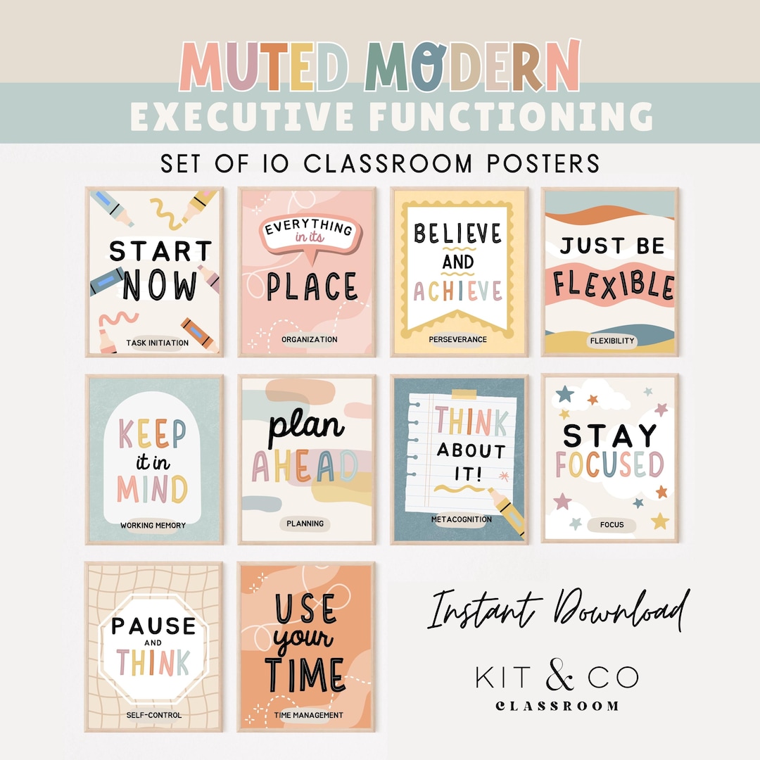 Executive Functioning Skills Classroom Posters - Set of 10 ...