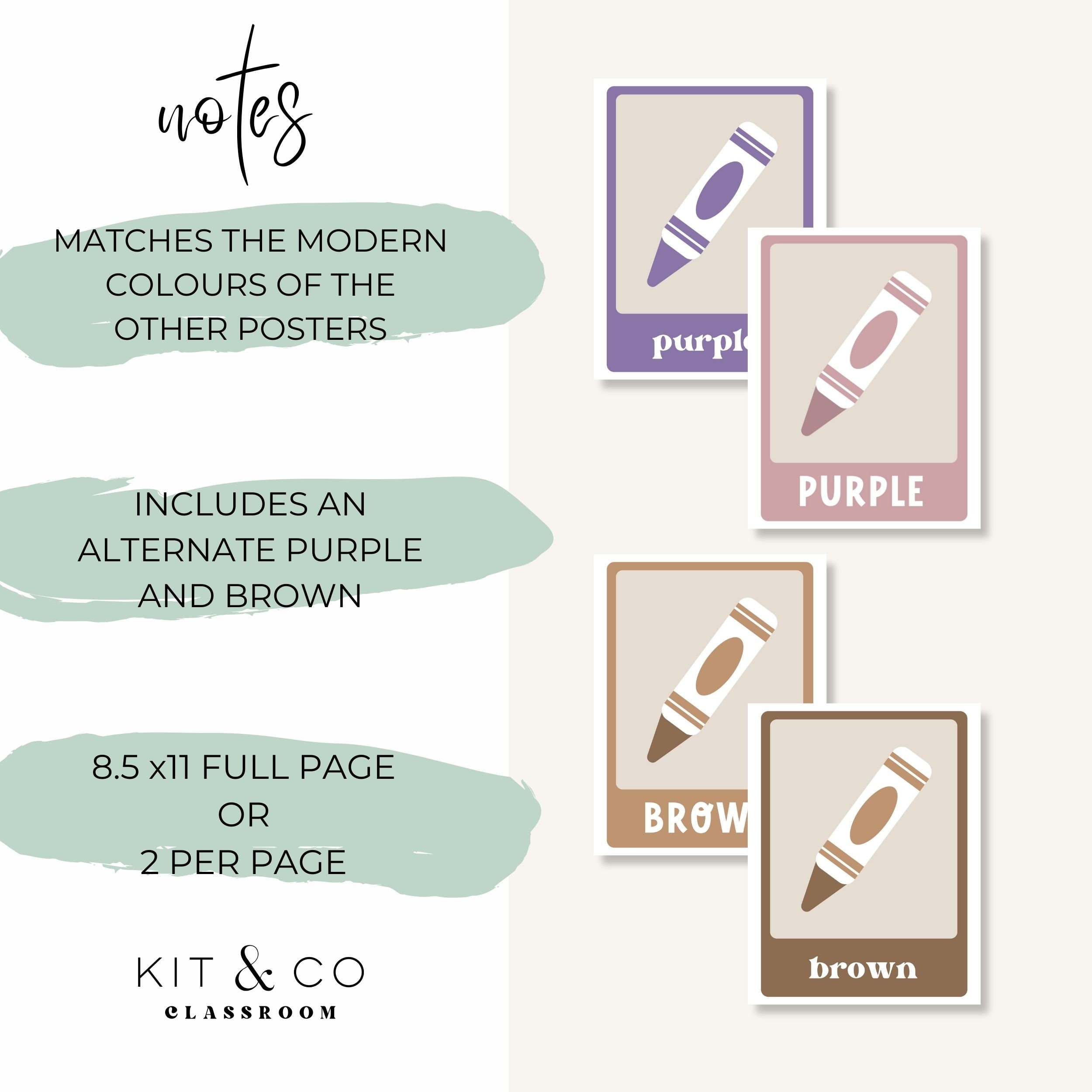 Neutral Boho Color Posters: Classroom Decor Flashcards (printable Pdfs ...