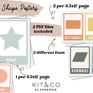 2D Shape Posters: Neutral Boho Classroom Decor (printable) - Etsy