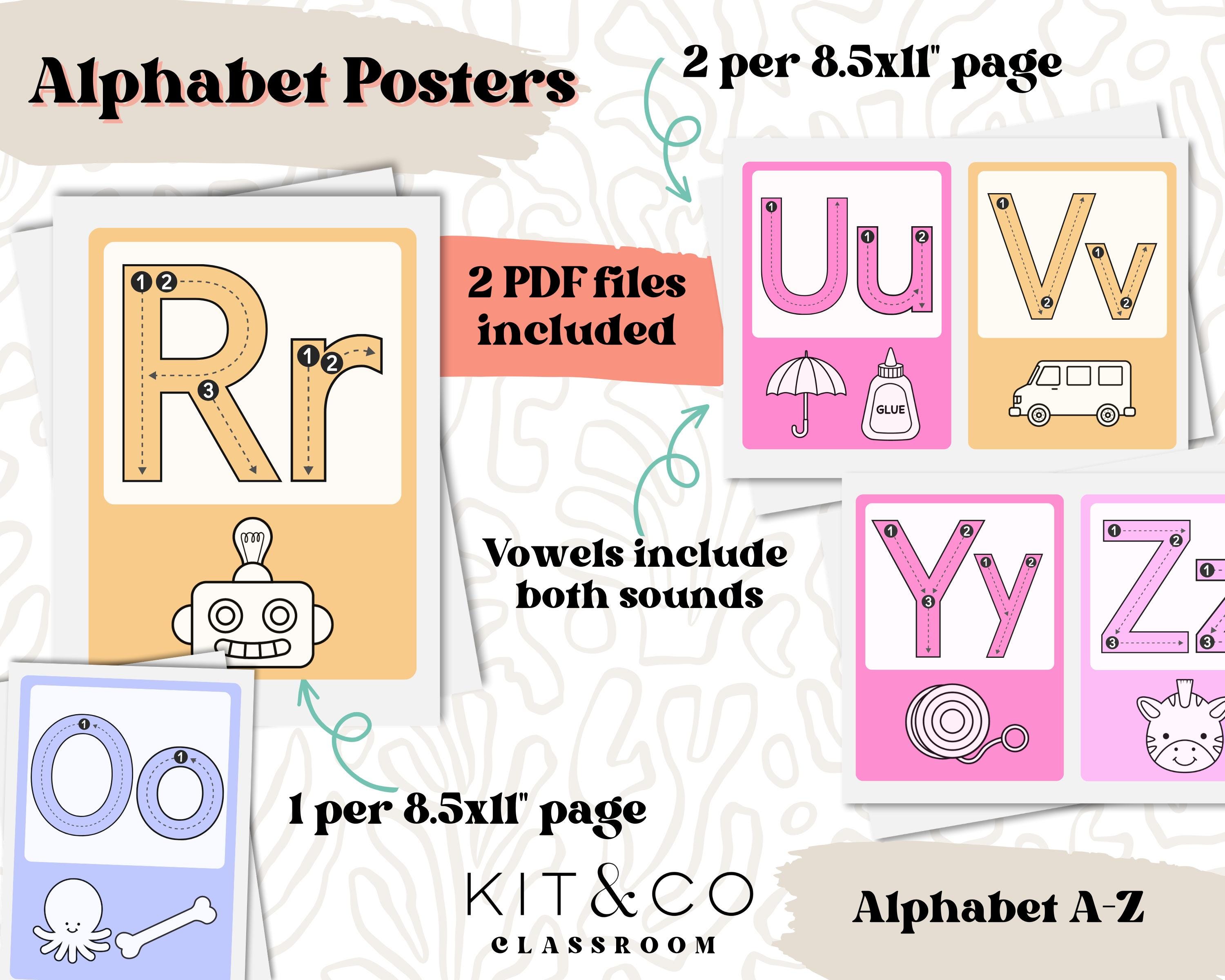 Alphabet Tracing Posters: A-Z Letter Sounds (digital Download) - Etsy