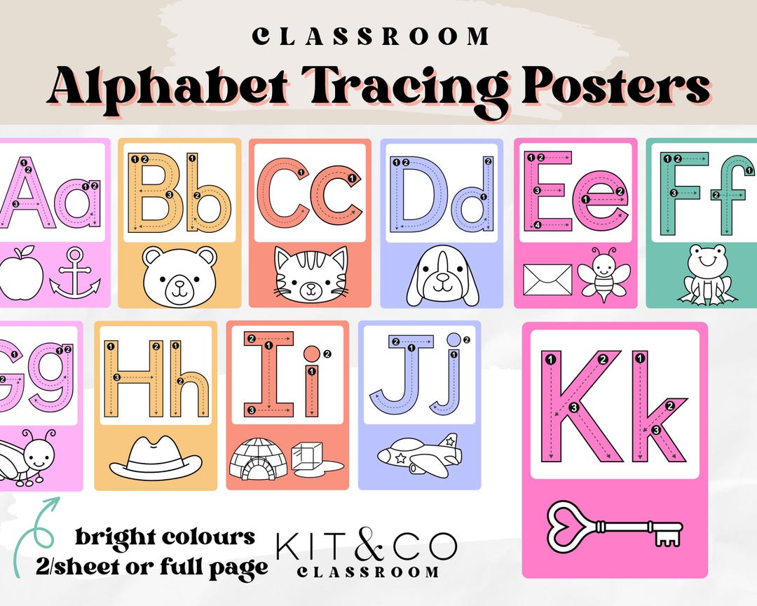 Alphabet Tracing Posters: A-Z Letter Sounds (digital Download) - Etsy UK