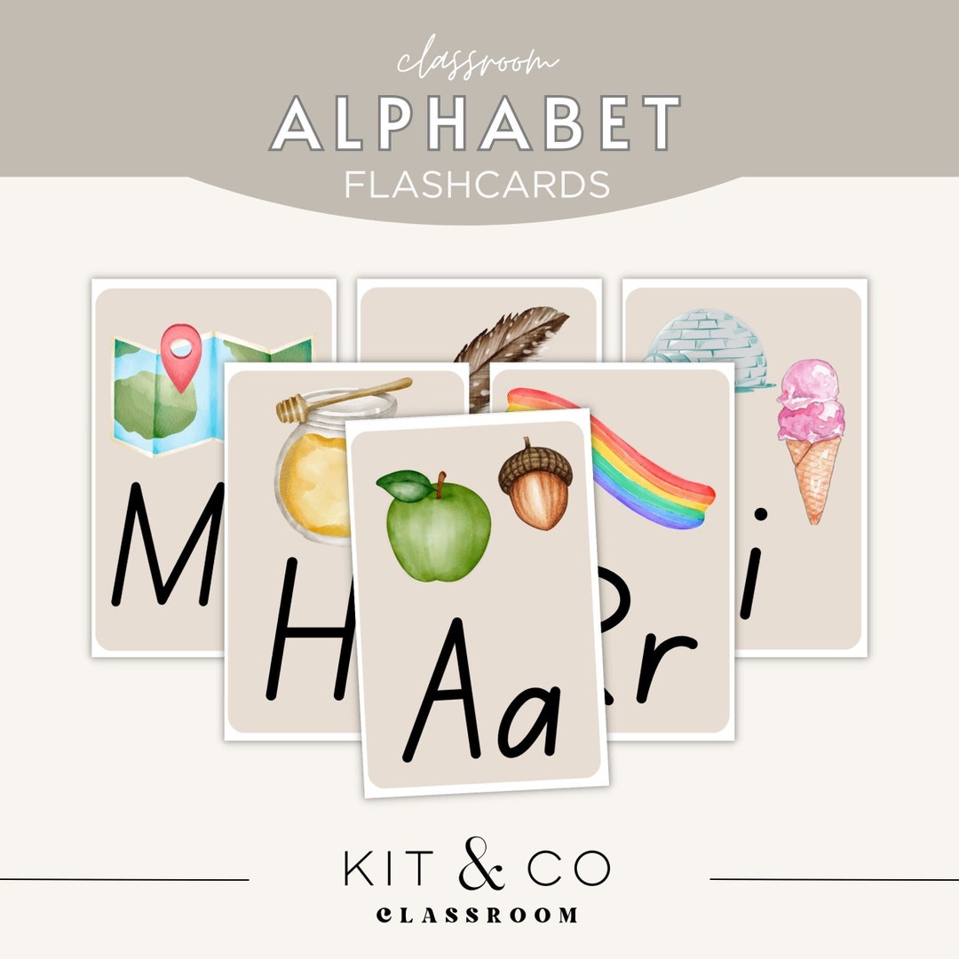Watercolor Alphabet Flashcards - Early Reading Intervention - Science ...