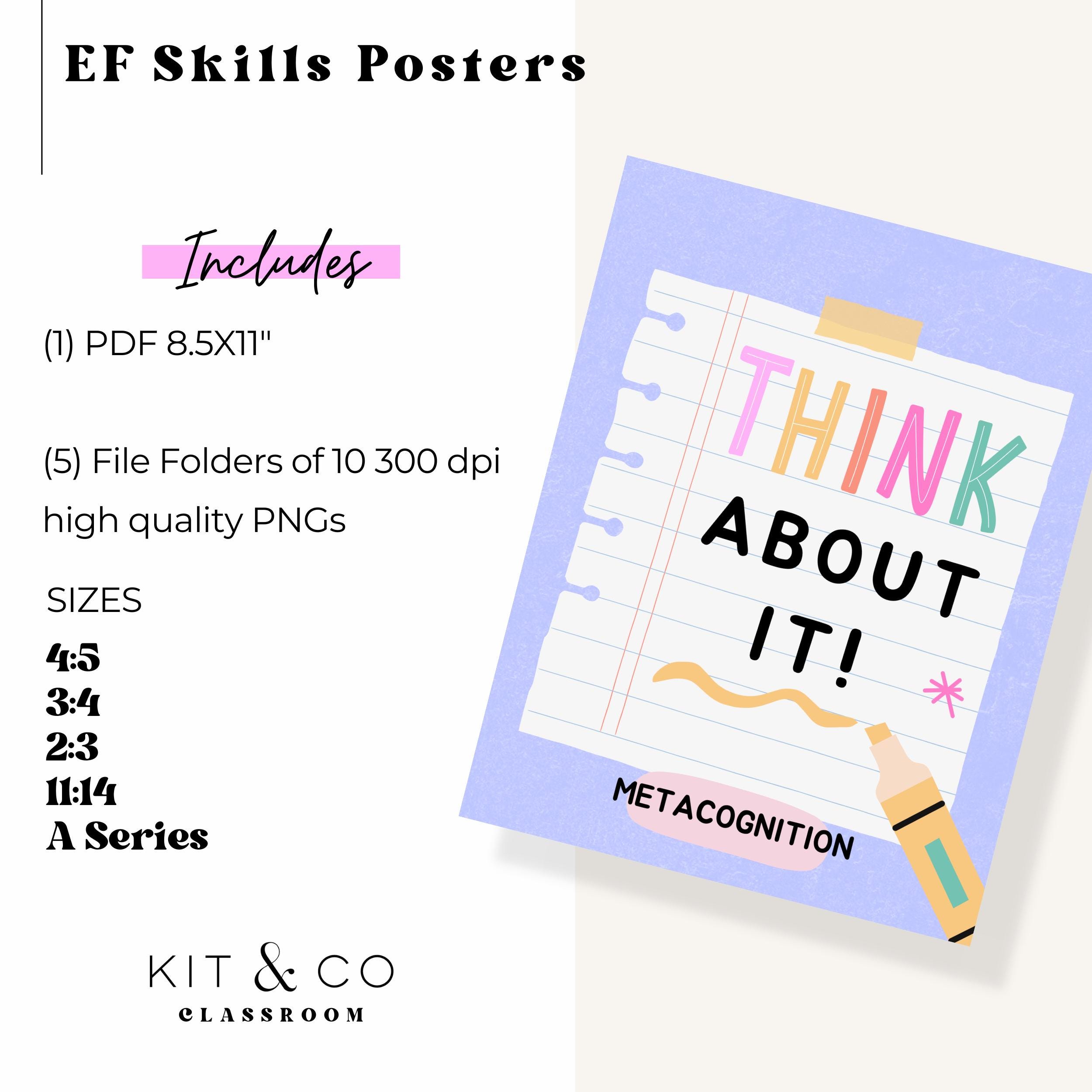 Executive Functioning Skills Classroom Posters - Set of 10 ...