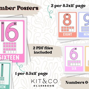 Number Posters Classroom 0-20, Class Posters, Education Flash Cards ...