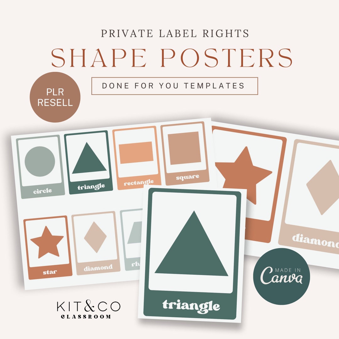 PLR Shape Posters Template Editable Canva Template for Teachers ...