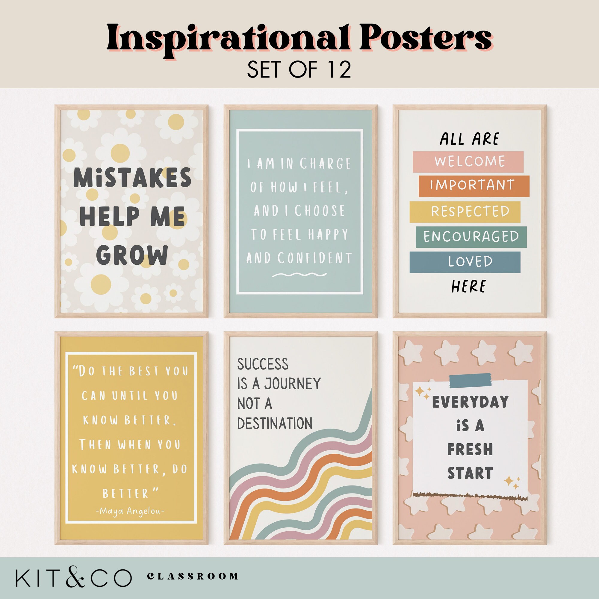 Boho Classroom Posters: Inspirational Growth Mindset Decor (digital ...