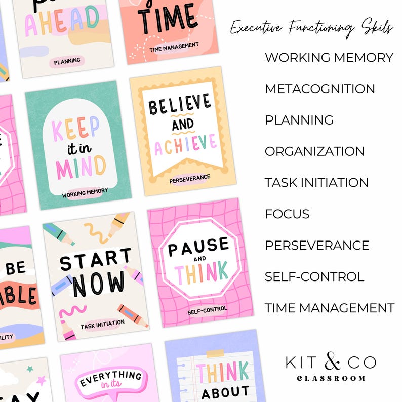 Executive Functioning Skills Classroom Posters - Set of 10 ...